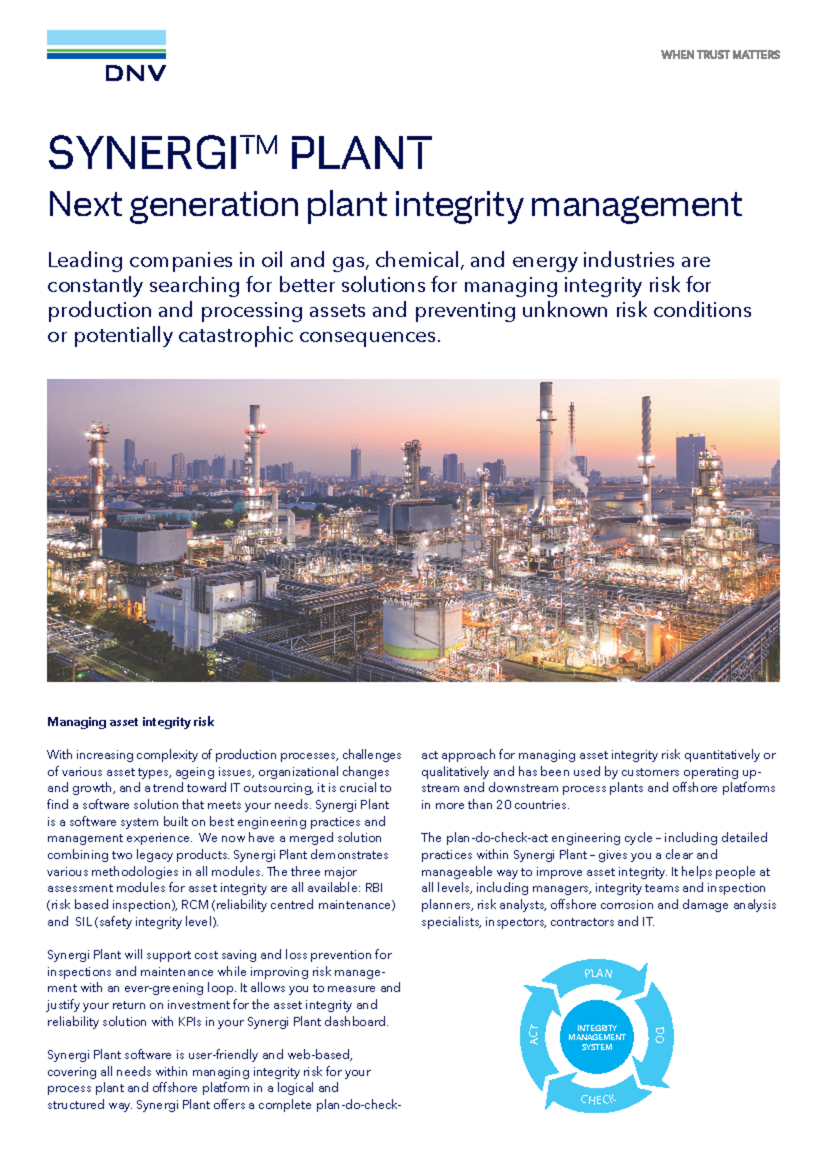 Synergi-Plant flyer - Synergi Plant - act approach for managing asset ...