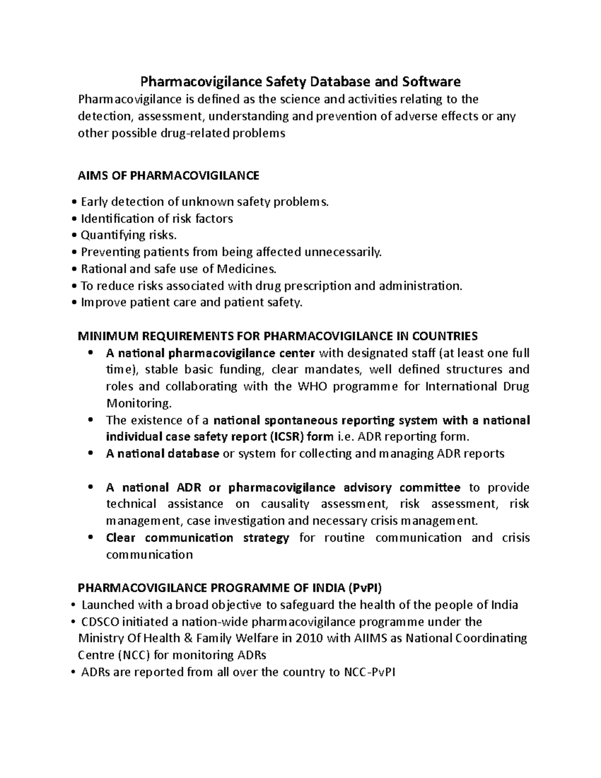 Pharmacovigilance Safety Database and Software - Pharmacovigilance ...