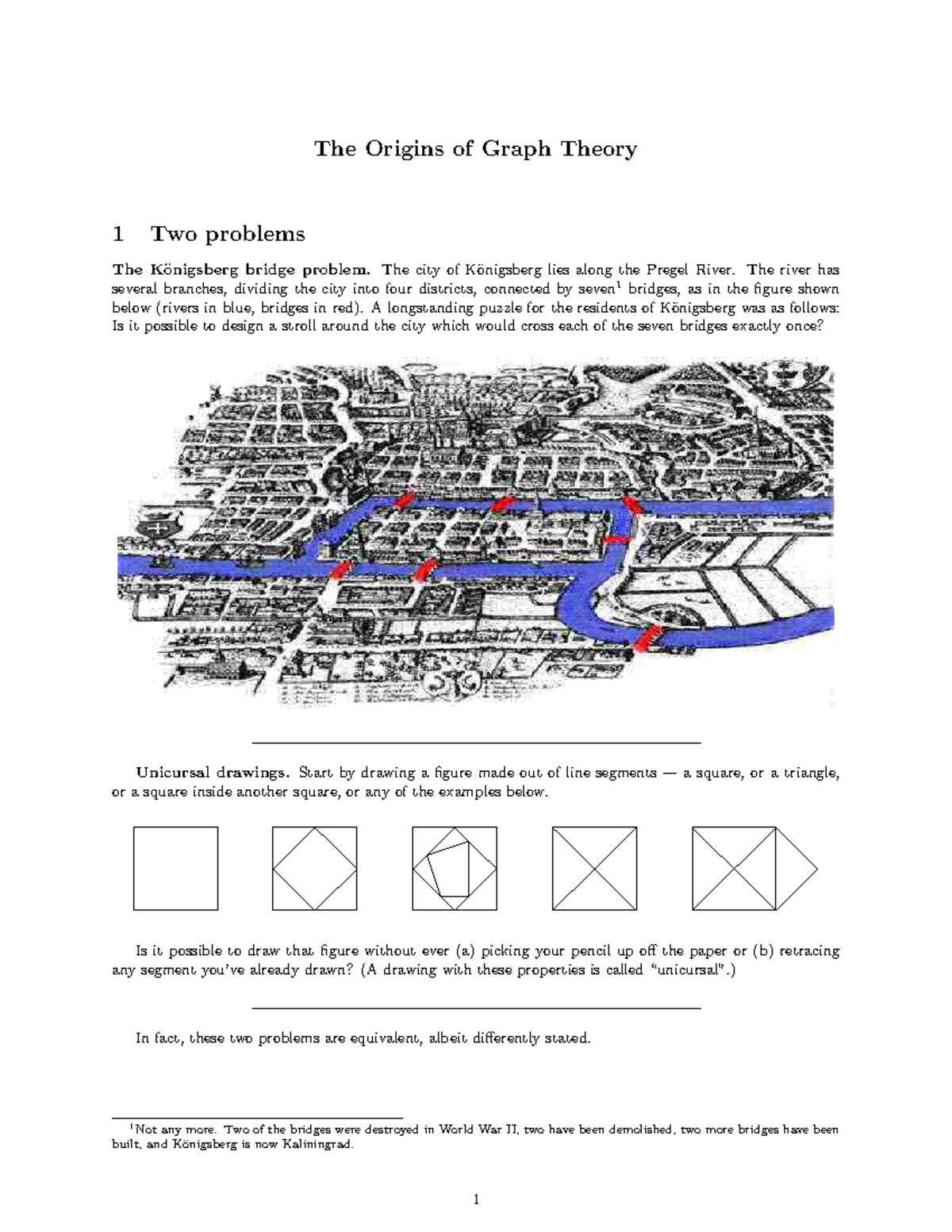 Seminar assignments - The origins of graph theory - The Origins of ...
