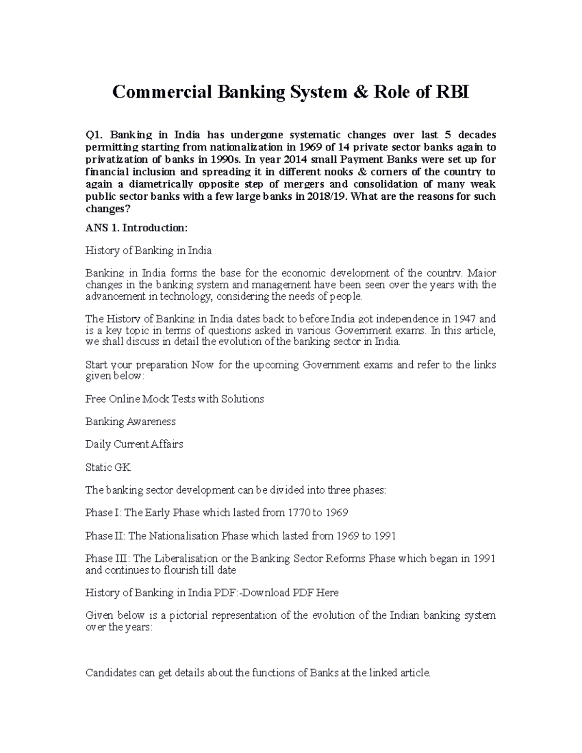 Commercial Banking System-done - Banking in India has undergone ...