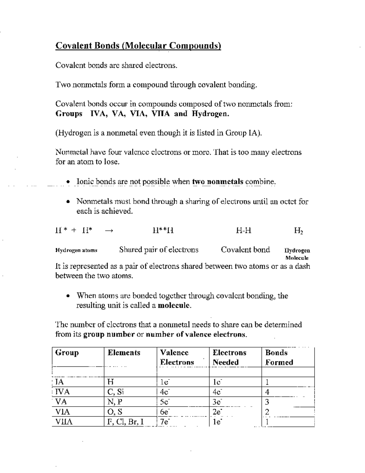 Notes Ch 2 Covalent Bonds - CHEM 131 - Studocu
