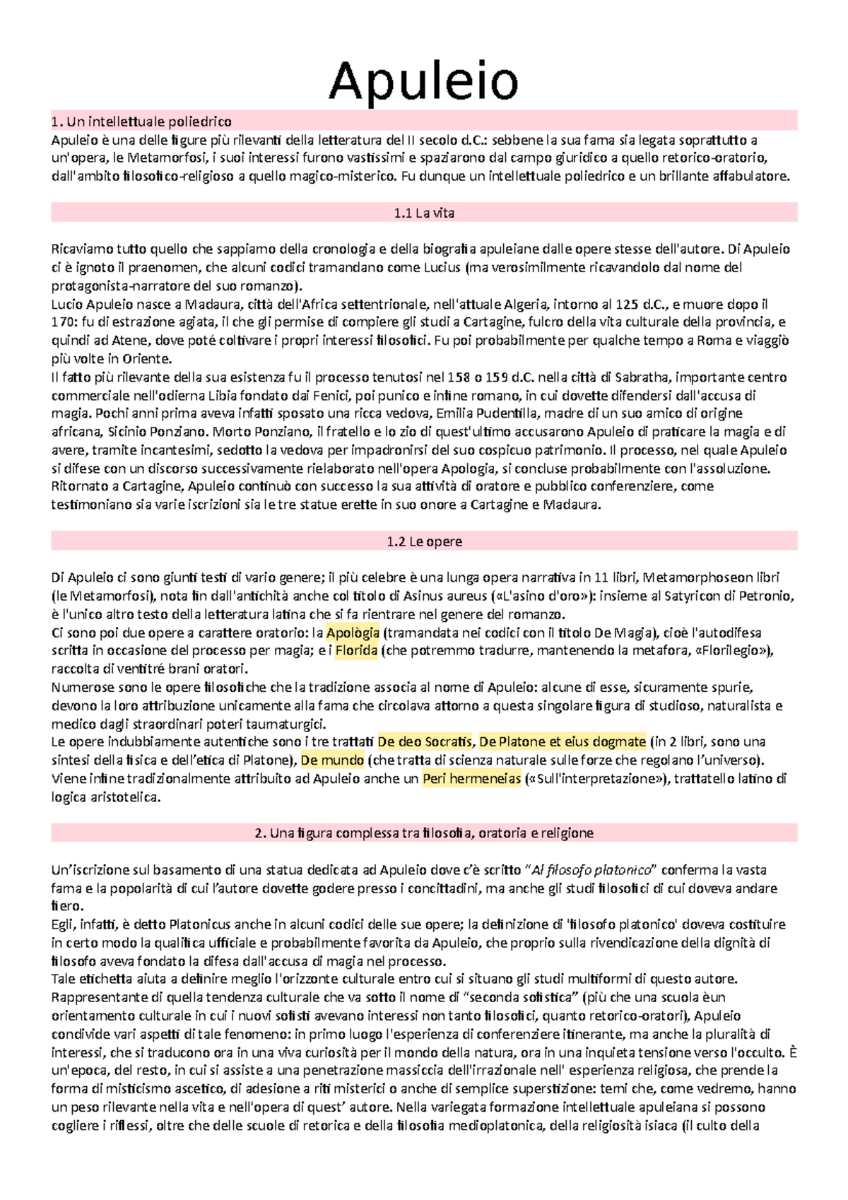 Apuleio - Apuleio Un intellettuale poliedrico Apuleio è una delle ...