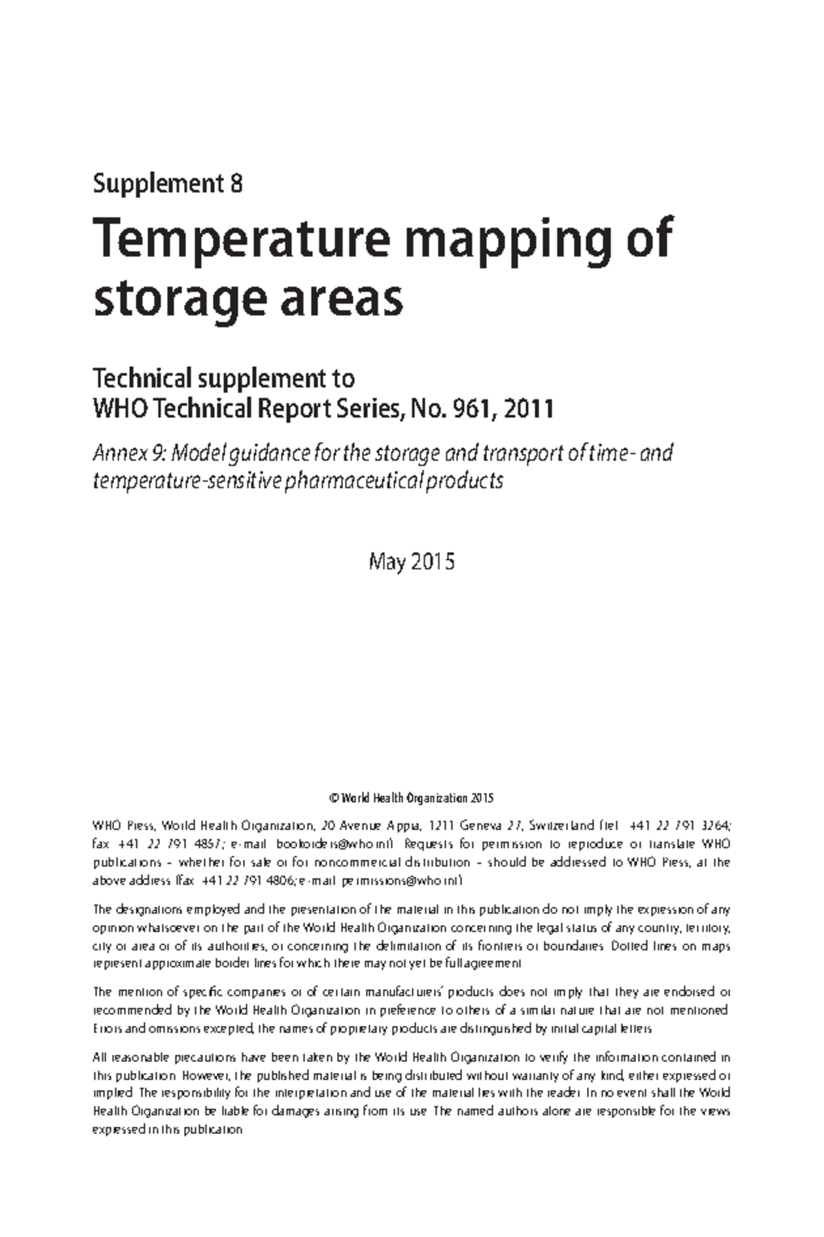 Suplement 8 Temperature mapping of - Temperature mapping of storage ...