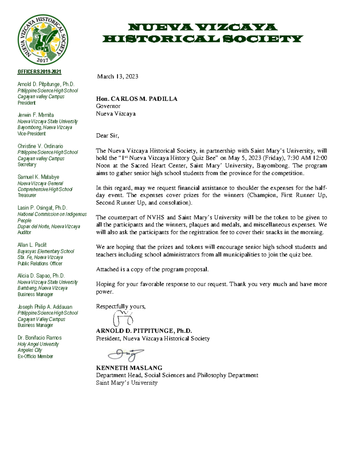 3 10 2023-NVHS- Letter-to-Governor - NUEVA VIZCAYA HISTORICAL SOCIETY ...
