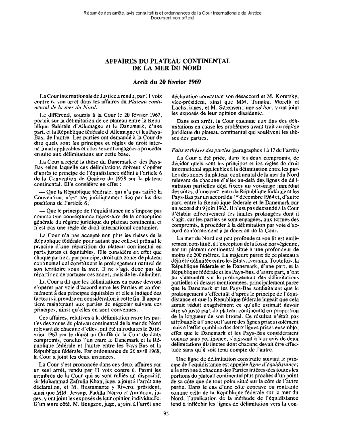 Résumé arrêt mer du Nord - AFFAIRISS DU PLATEAU CONTINENTAL DIE LA MER ...