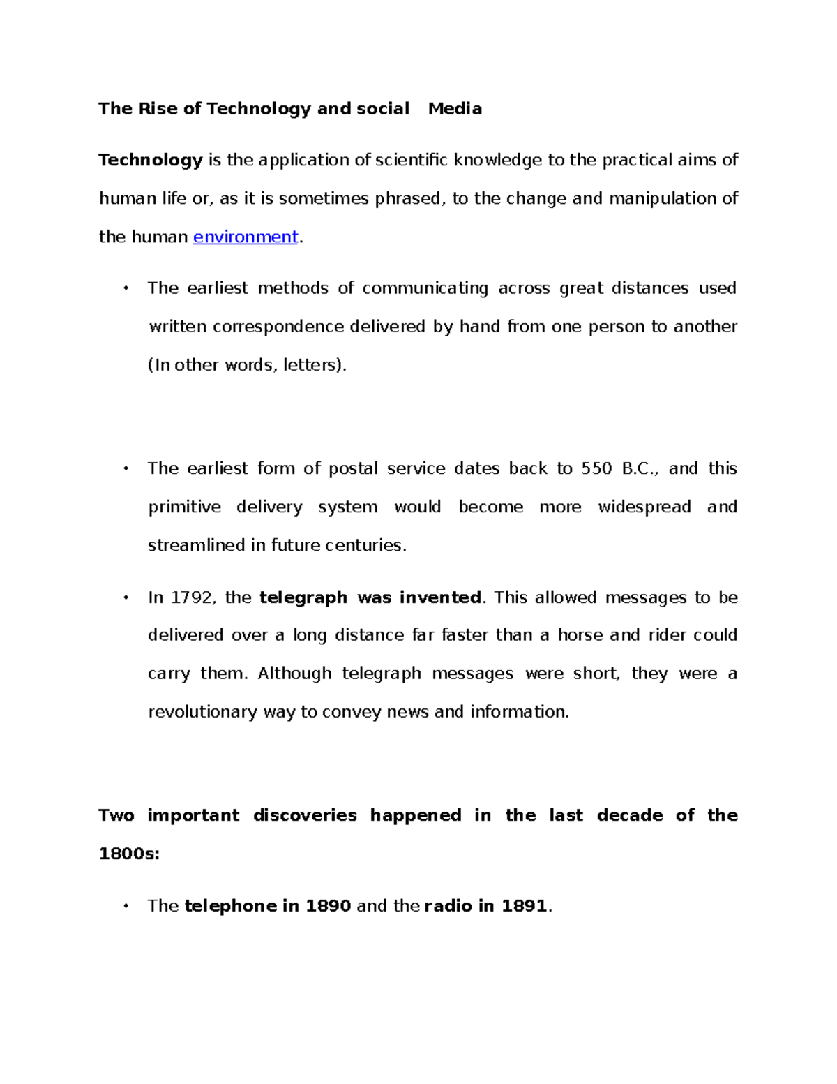 The Rise of Technology and social Media - The Rise of Technology and ...