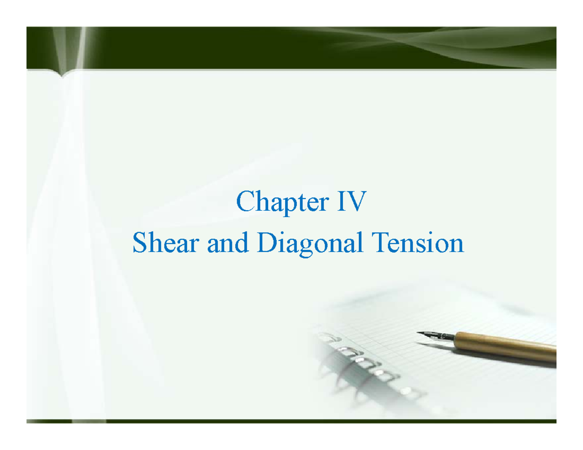 1622832544 - Rcc lecture notes - Chapter IV Shear and Diagonal Tension ...