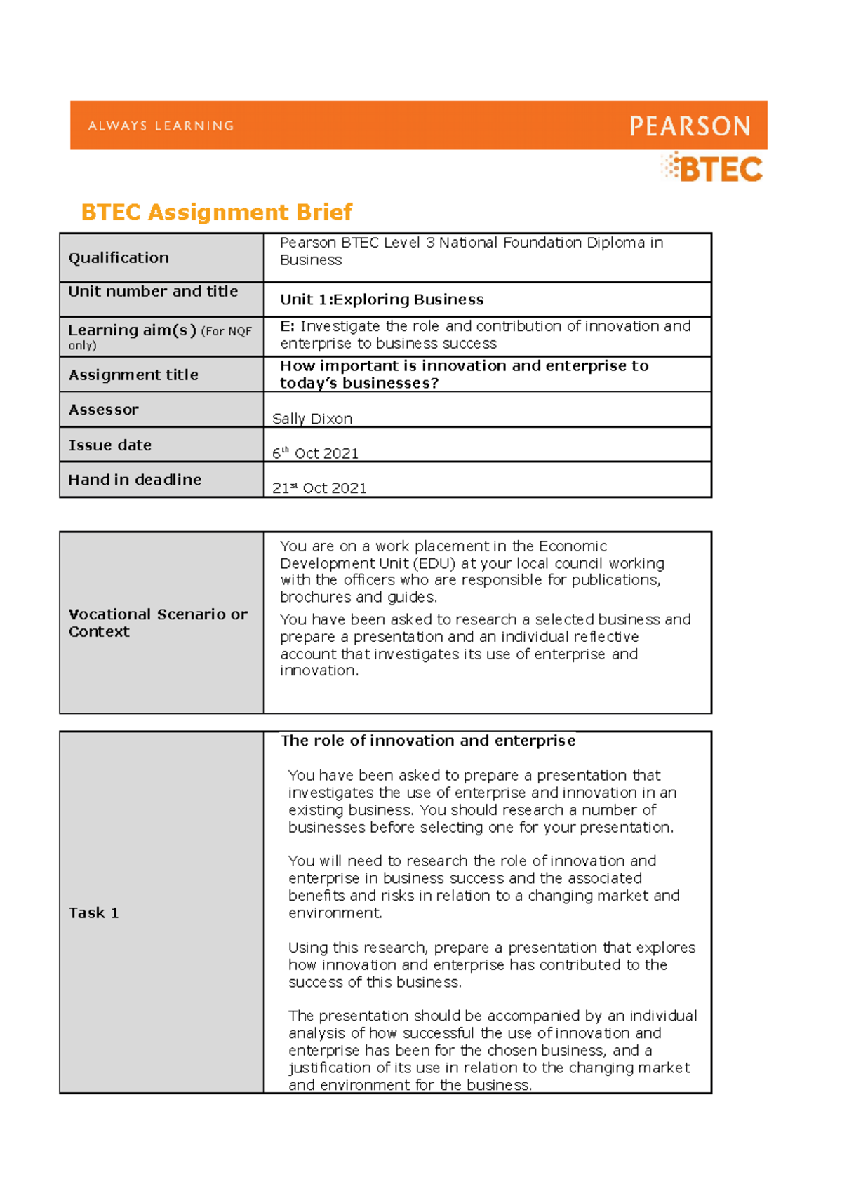 Assignment 1 - werrrtwwwwwwwwwwwwwwwwwwwwwwwwwwwwwwwwwwwww - BTEC ...