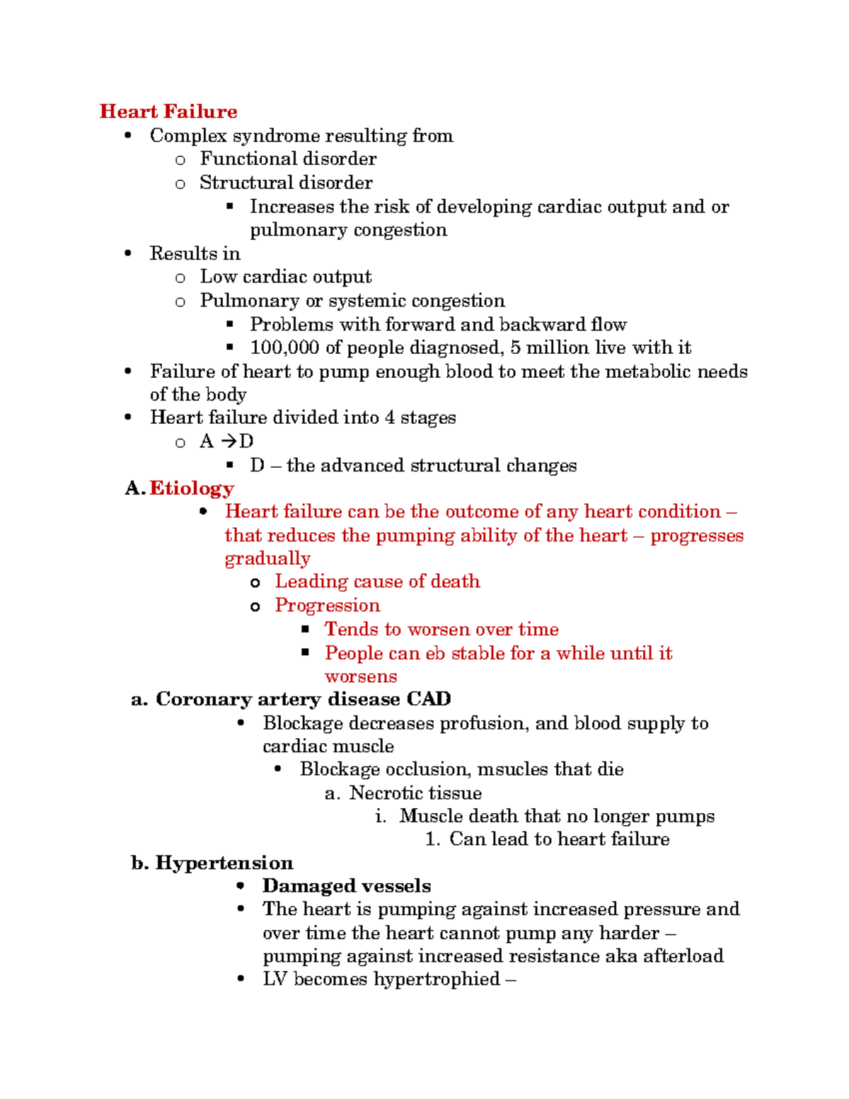 Heartfailure - heart notes - Heart Failure Complex syndrome resulting ...