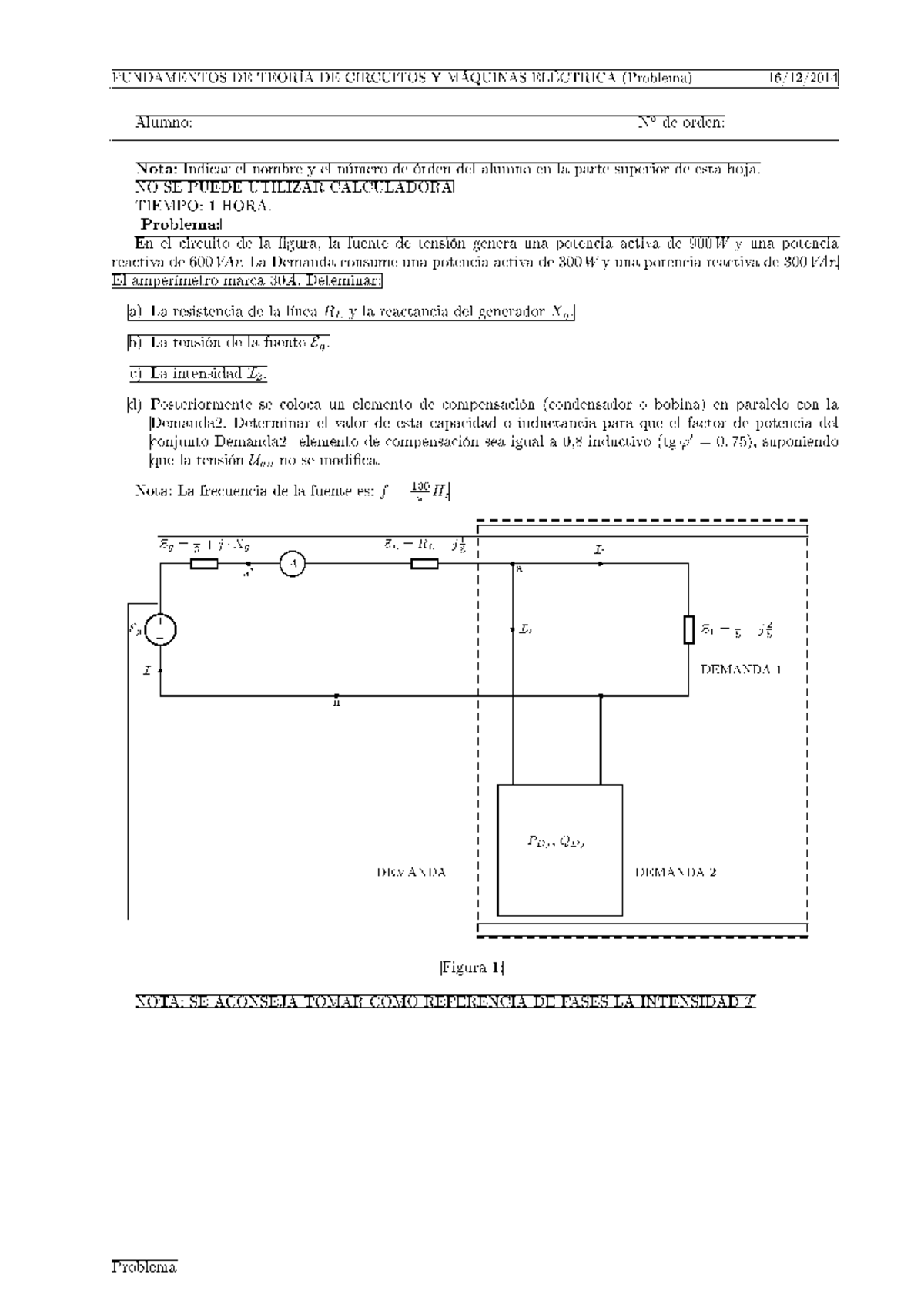 Examen Ftcy Me Diciembre 2014 Problemas Fundamentos De Teoria De