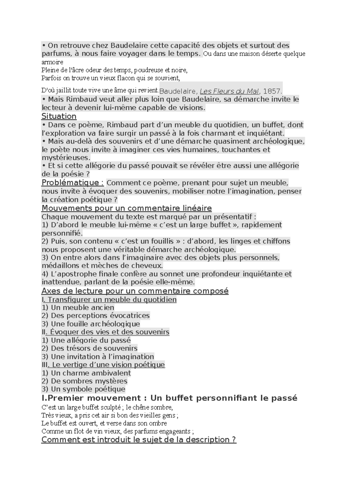 Le buffet - Etude d un poème d' Arthur Rimbaud - On retrouve chez ...