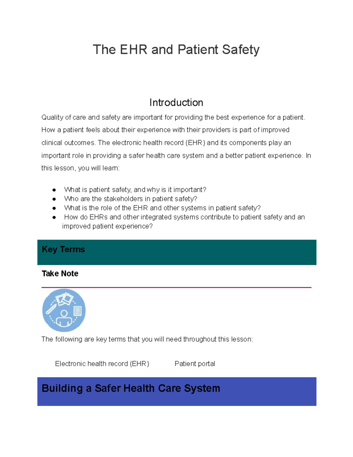 The EHR and Patient Safety - The EHR and Patient Safety Introduction ...