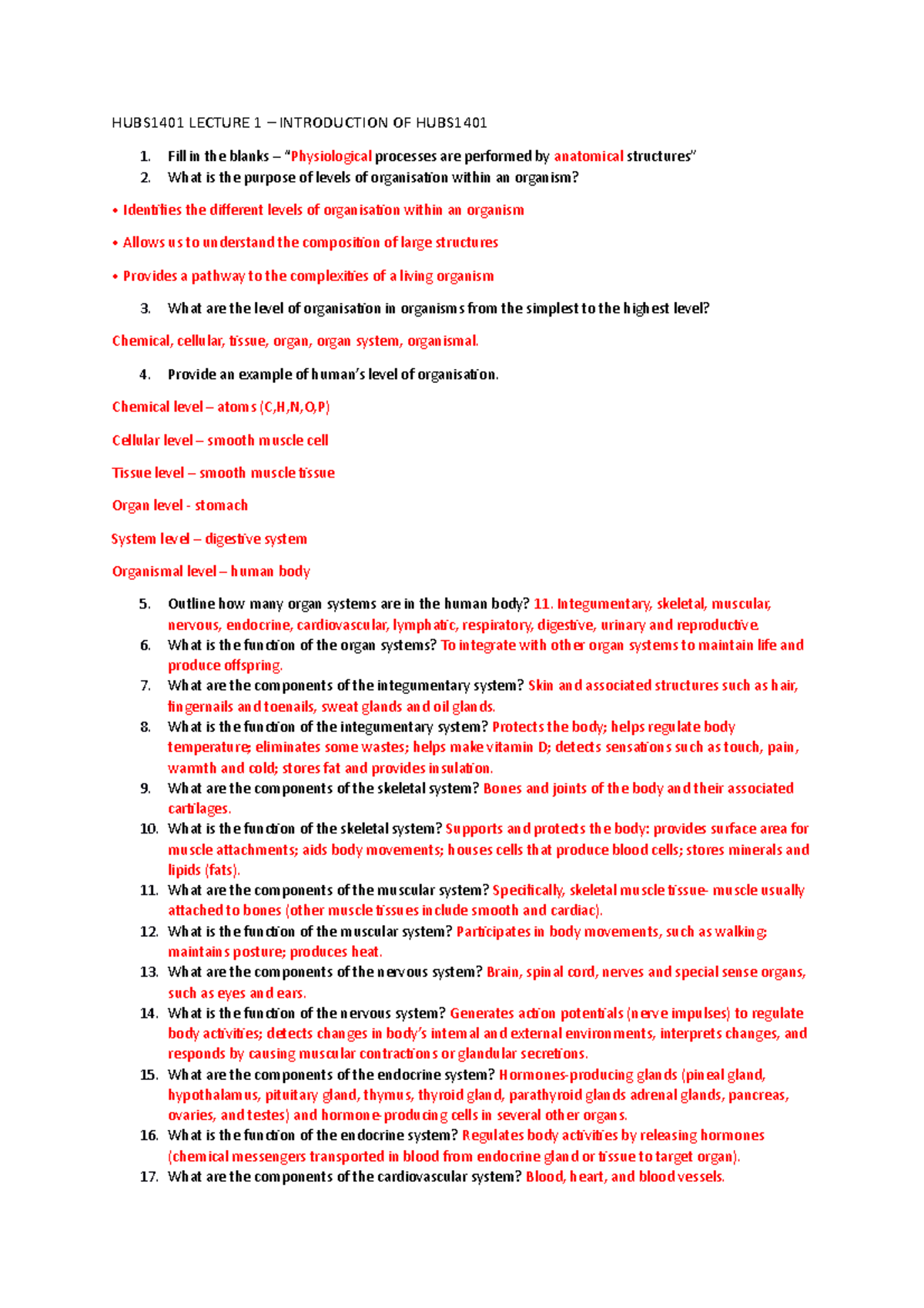 HUBS1401 Lecture 1 - HUBS1401 LECTURE 1 – INTRODUCTION OF HUBS Fill in ...