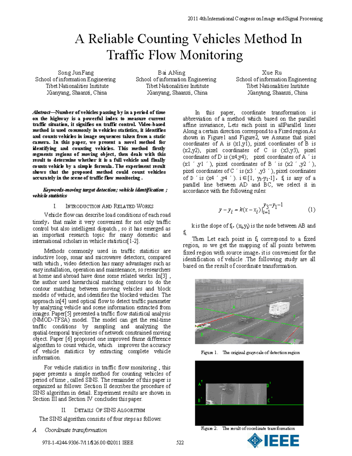 Counting Vehicles Method OK - 978-1-4244-9306-7/11/$26 ©2011 IEEE 522 ...