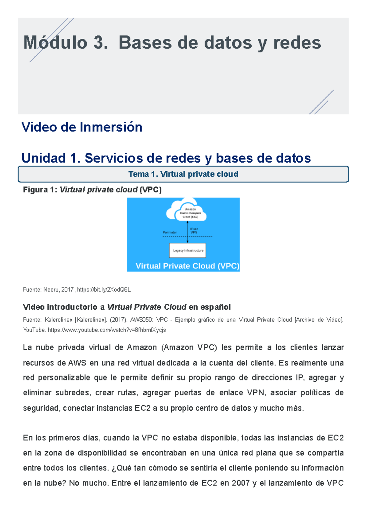 M3 - 33333333 - Módulo 3. Bases de datos y redes Video de Inmersión ...
