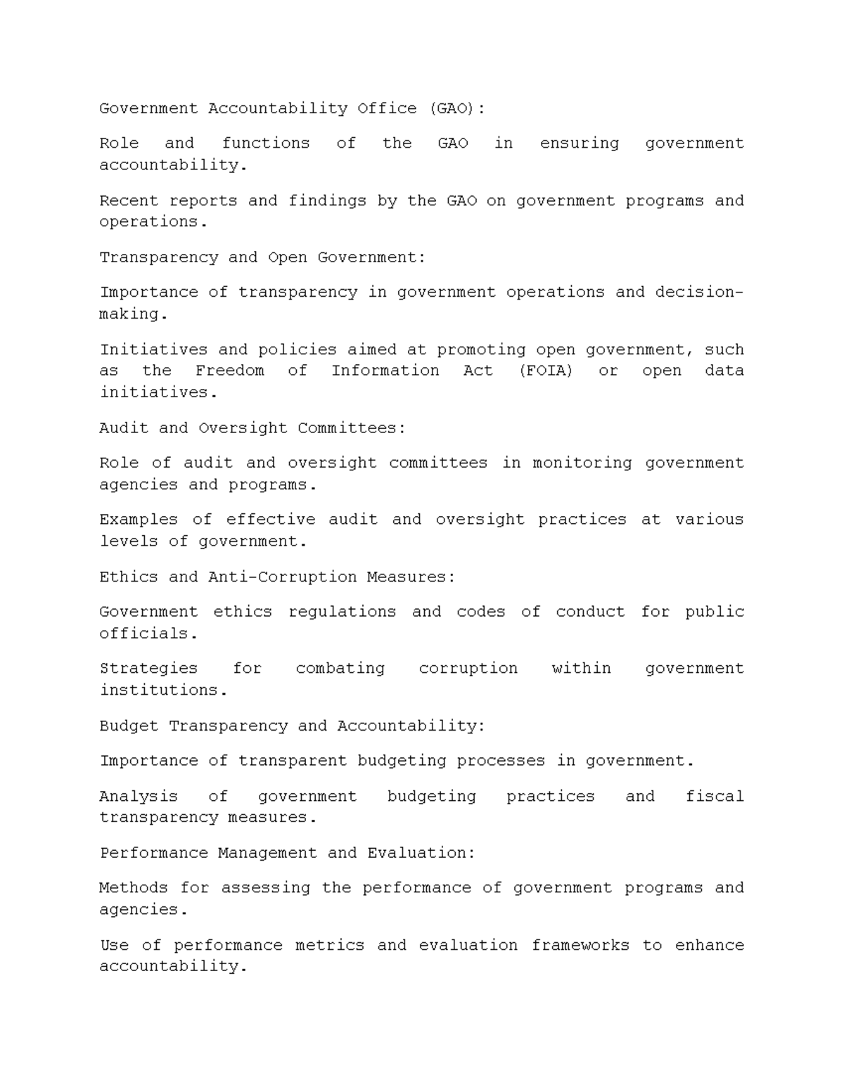 Government Accountability Office - Recent reports and findings by the ...