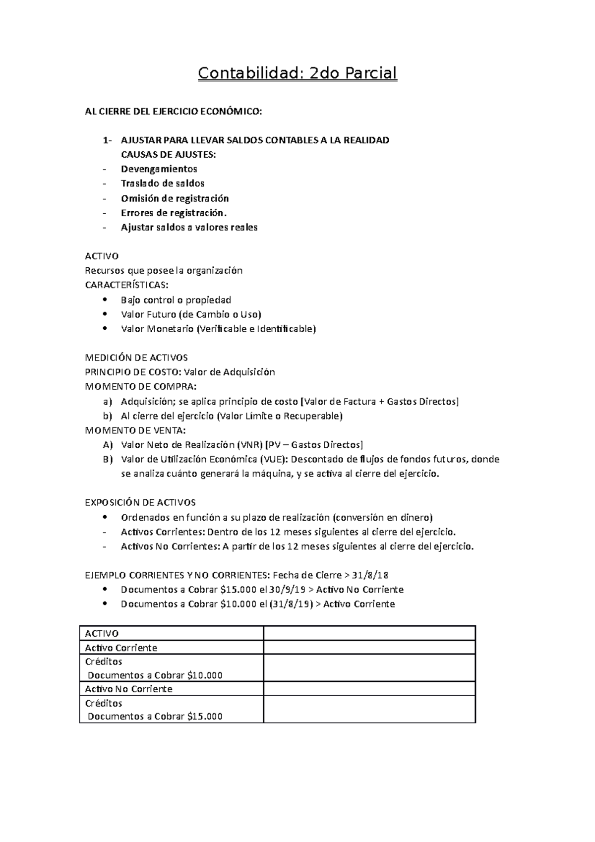 2do Parcial - Resumen Contabilidad - Contabilidad: 2do Parcial AL CIERRE DEL EJERCICIO AJUSTAR ...