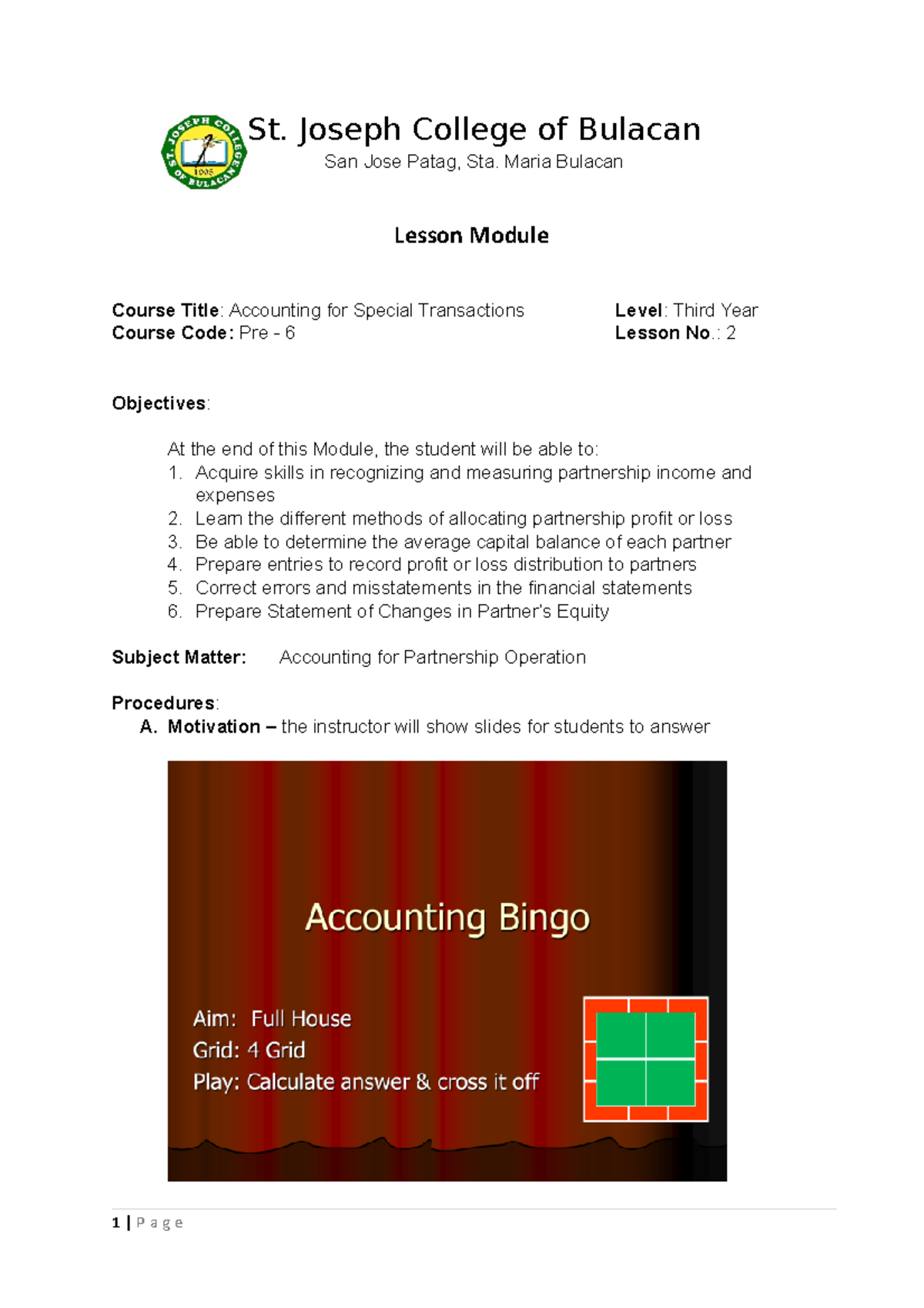 Module-2-Accounting for Special Transactions - St. Joseph College of ...