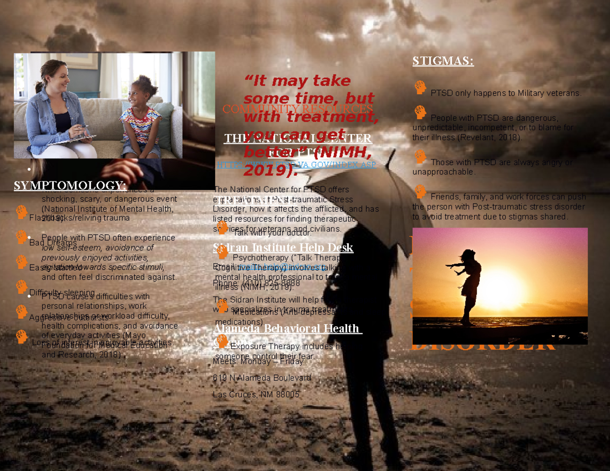 PTSD Brochure - WHAT IS POST- TRAUMATIC STRESS DISORDER? Post-traumatic ...