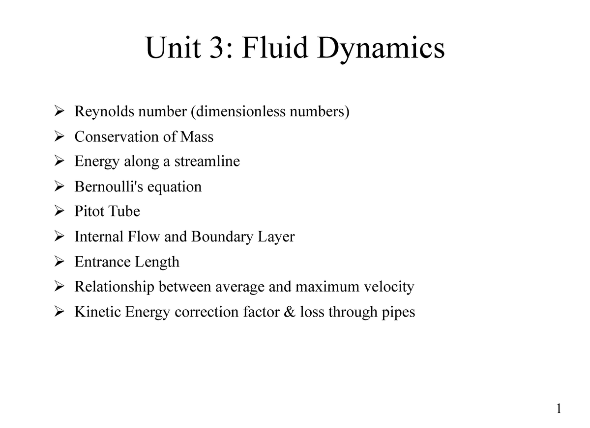Unit 3 L4 - Covers the content from the Philpot et al Fluid Mechanics ...