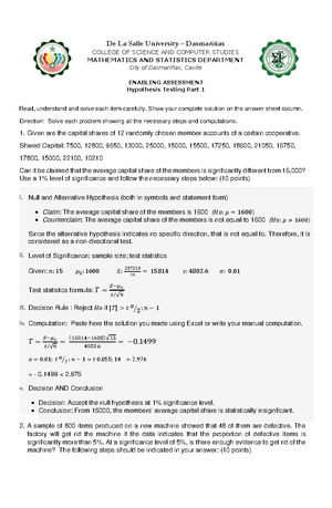 Experimental designs assessment - EXPERIMENTAL DESIGNS Do a complete ...