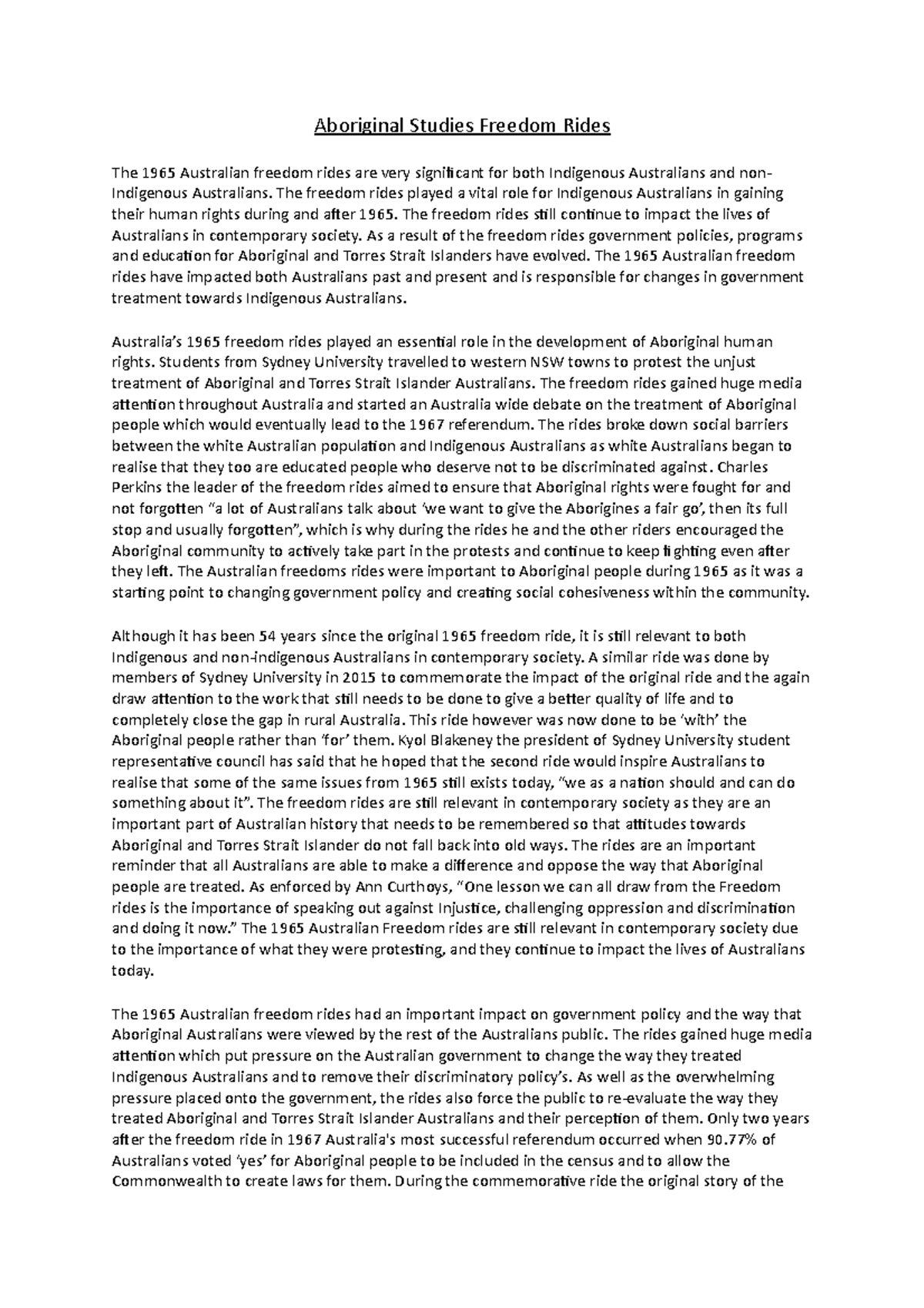 Aboriginal studies freedom rides essay - Aboriginal Studies Freedom ...