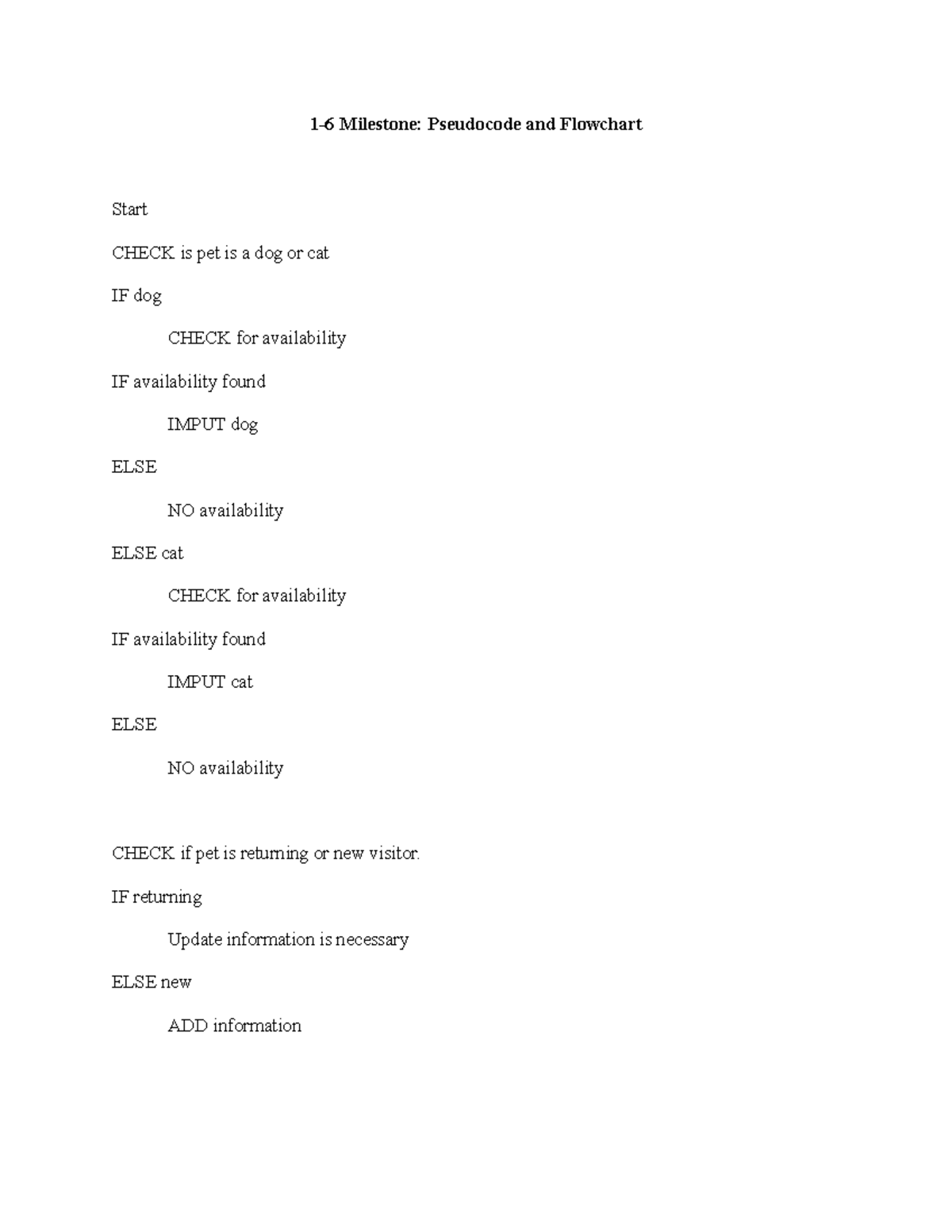 1 6 Milestone Pseudocode And Flowchart 1 6 Milestone Pseudocode And Flowchart Start Check Is 9001