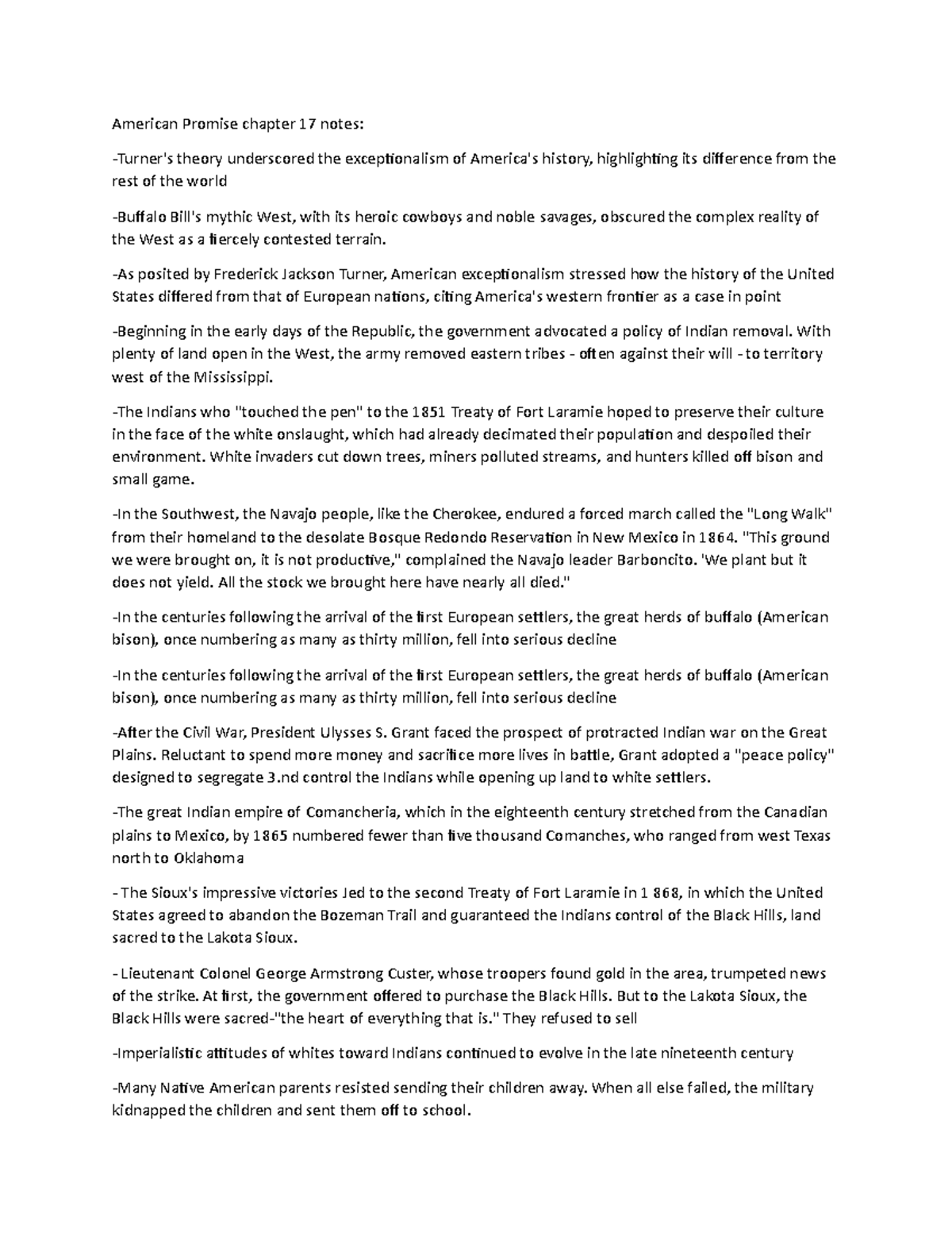 American Promise Chapter 17 Notes: Indian Removal and Western Expansion ...