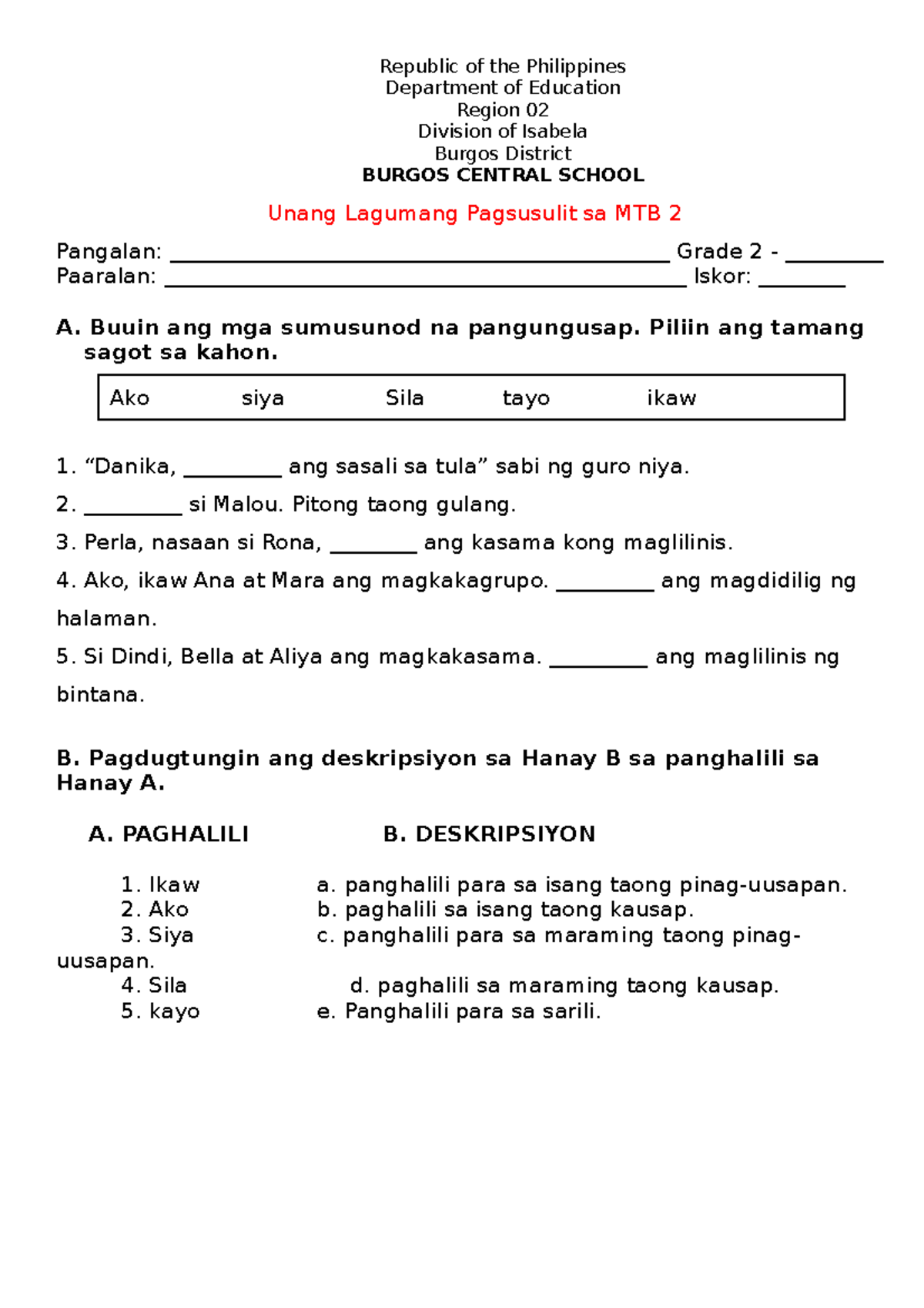 Q2 MTB Summative TEST - HGG IJIU F TF D - Republic of the Philippines ...