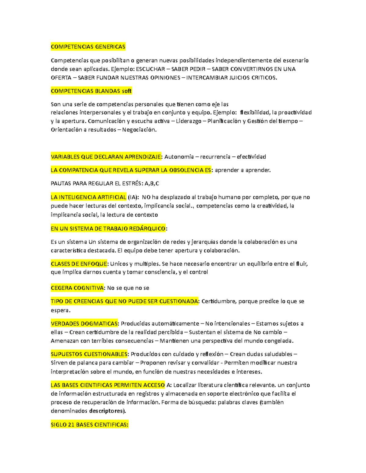 Revision M3 Y M4 - resumen para el 2 parcial aprender a aprender - COMPETENCIAS GENERICAS - Studocu