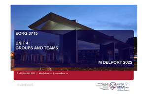 Unit 2 - Slides - T: +27(0)51 401 9111 | info@ufs.ac | ufs.ac EORG 3715 ...
