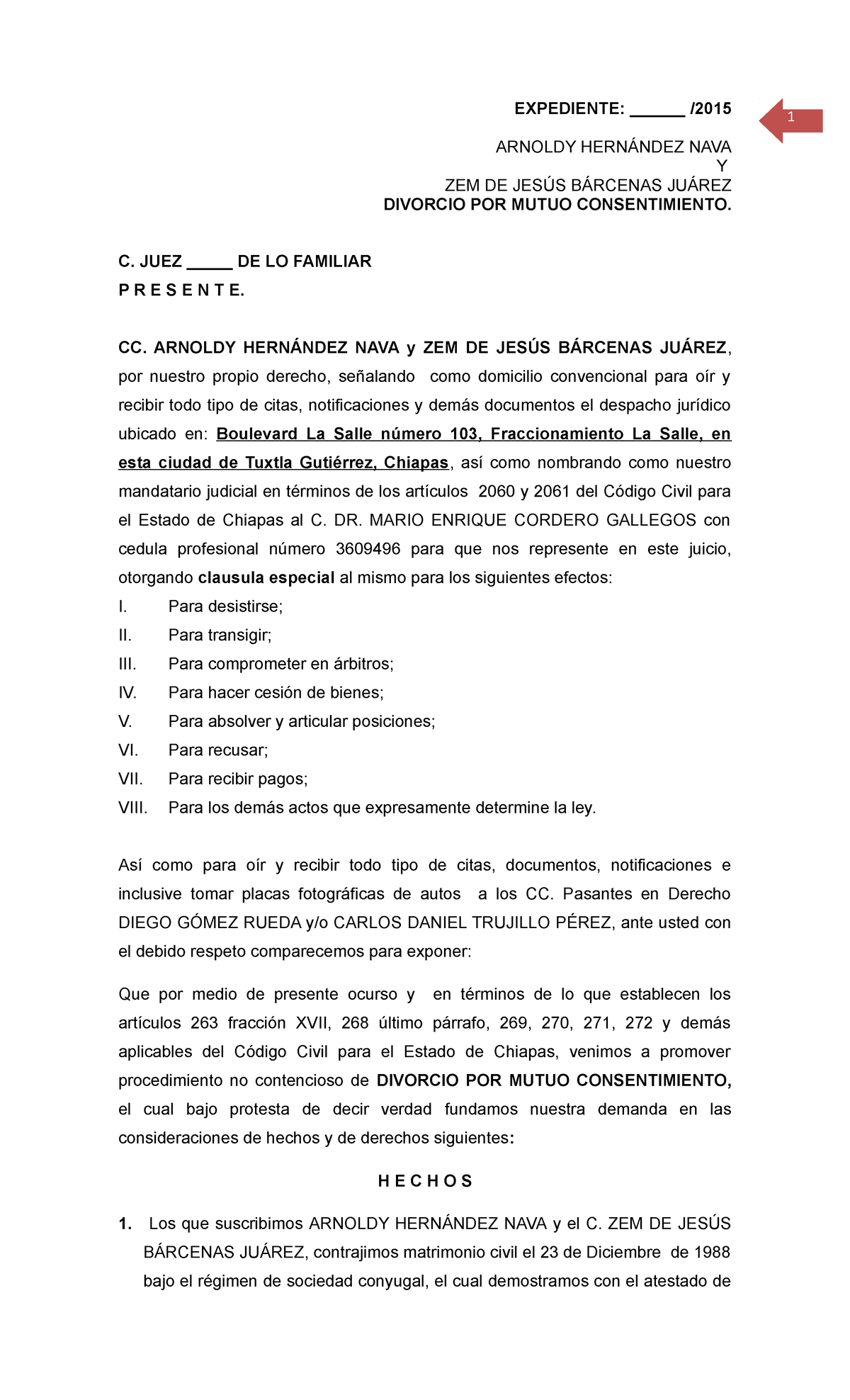 Formato Divorcio Voluntario Risetformato De Divorcio