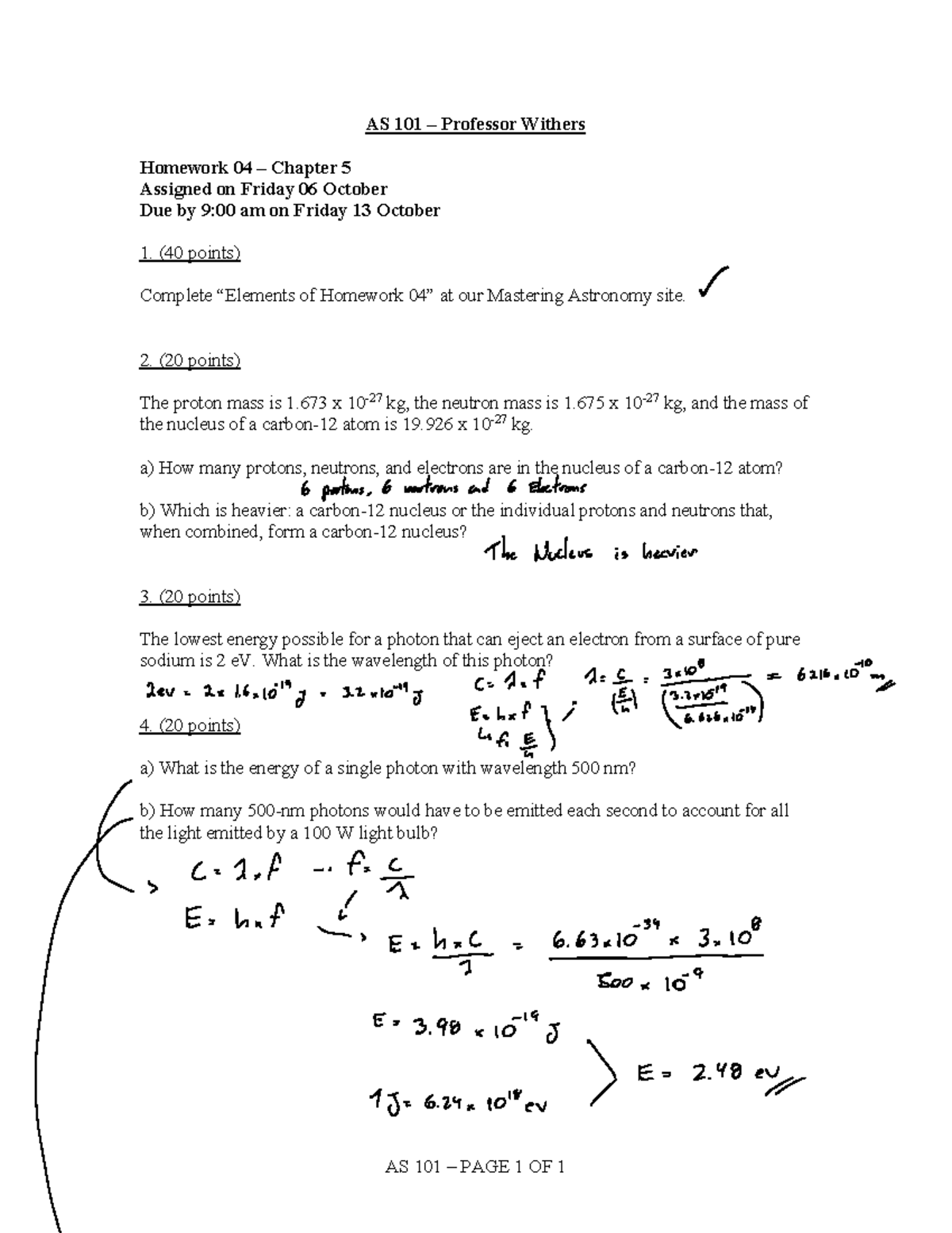 AS 101 - HW 4 - Homework 4 - ####### AS 101 – PAGE 1 OF 1 ####### AS ...