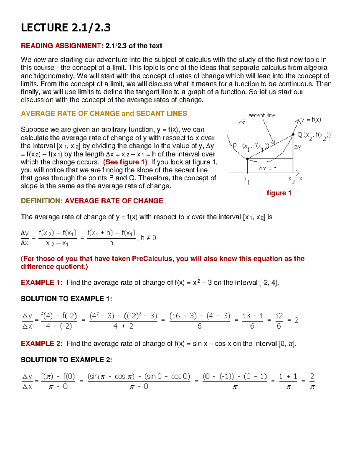 Lecture 21 23 - eert - LECTURE 2/2. READING ASSIGNMENT: 2.1/2 of the text We now are starting ...