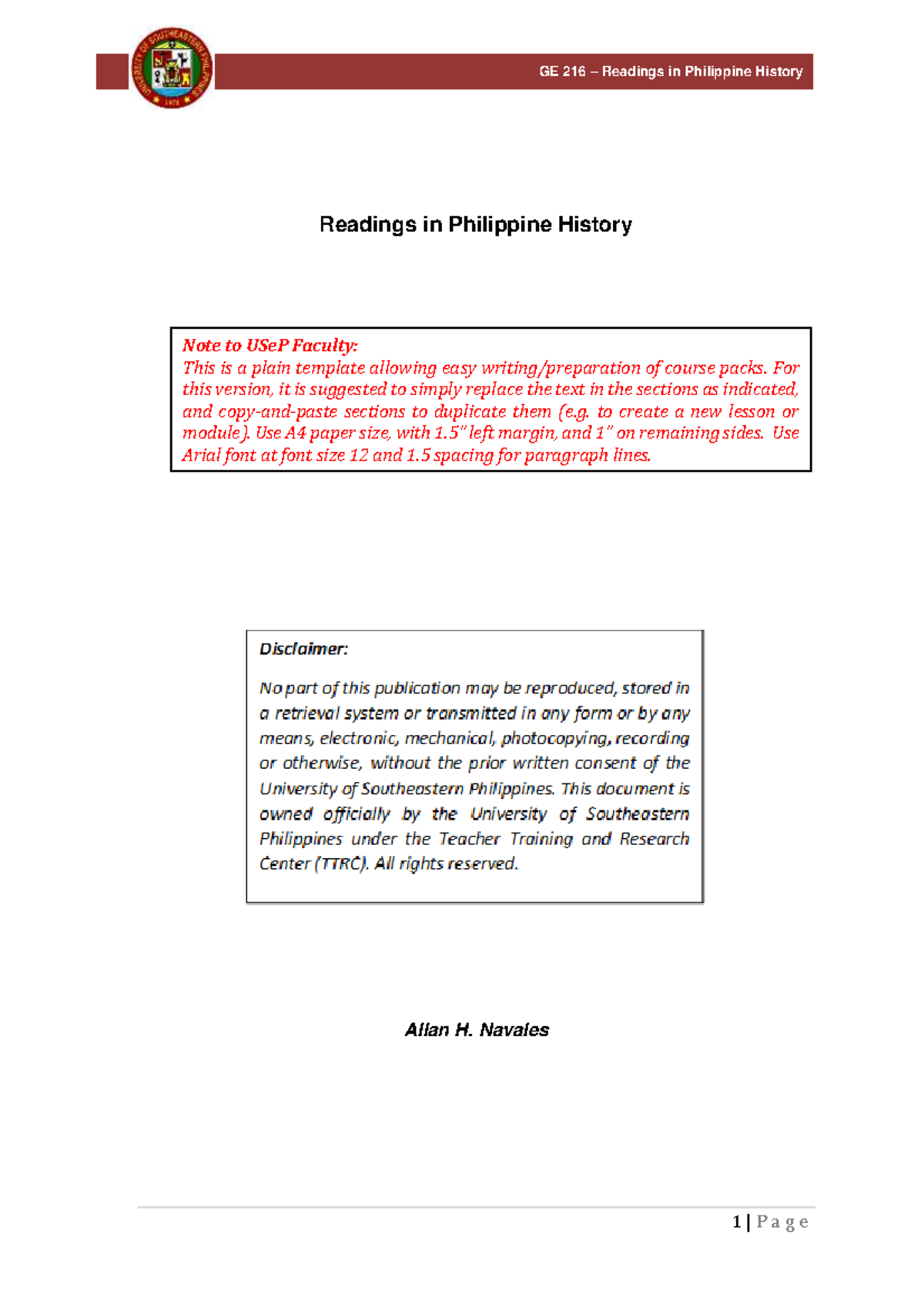 GE 216 KKK Proclamation OF Independence - Readings in Philippine ...