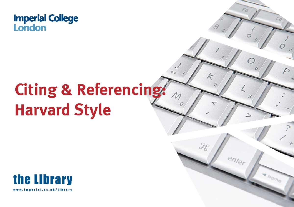 Harvard referencing - Learning how to write references - Citing ...