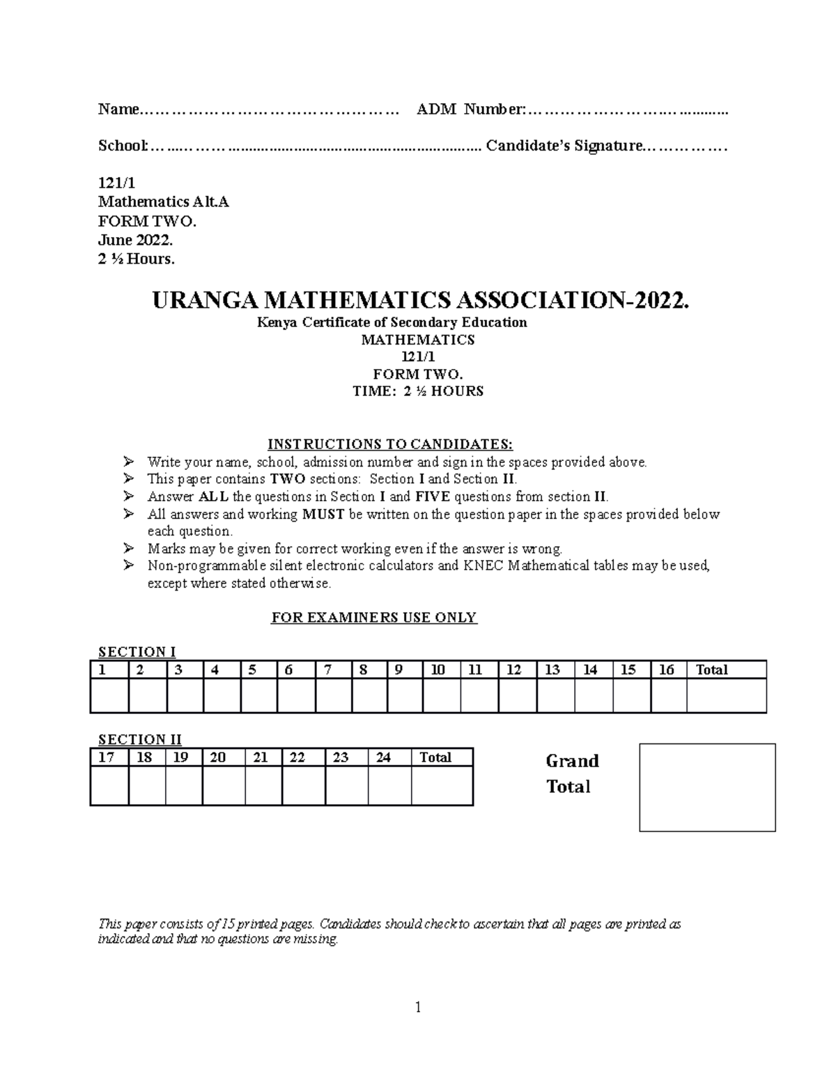 FORM TWO 1654371842 - notes - Name ...