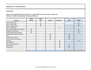 SNHU 5-2 Milestone Three- Project Workbook - Milestone One - Cost ...
