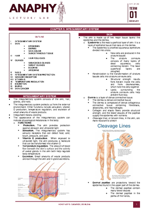 Blood Anaphy - midterm trans - Blood Anatomy and Physiology (Lecture) J MLS 1D | PROF: - | SEM 1 ...