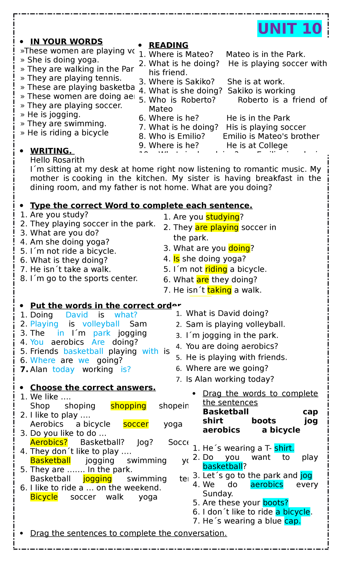 UNIT10 - Ejercicios y tareas realizados en clase - UNIT 10 IN YOUR WORDS »These women are ...