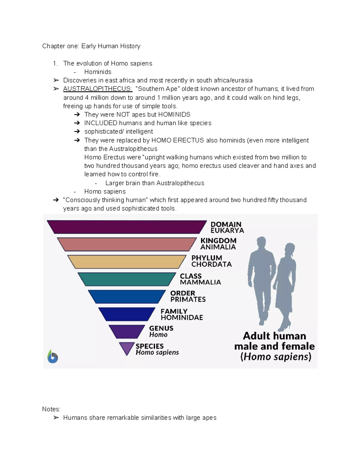 Hist 50 notes - it talks about early human history and dynasty etc ...