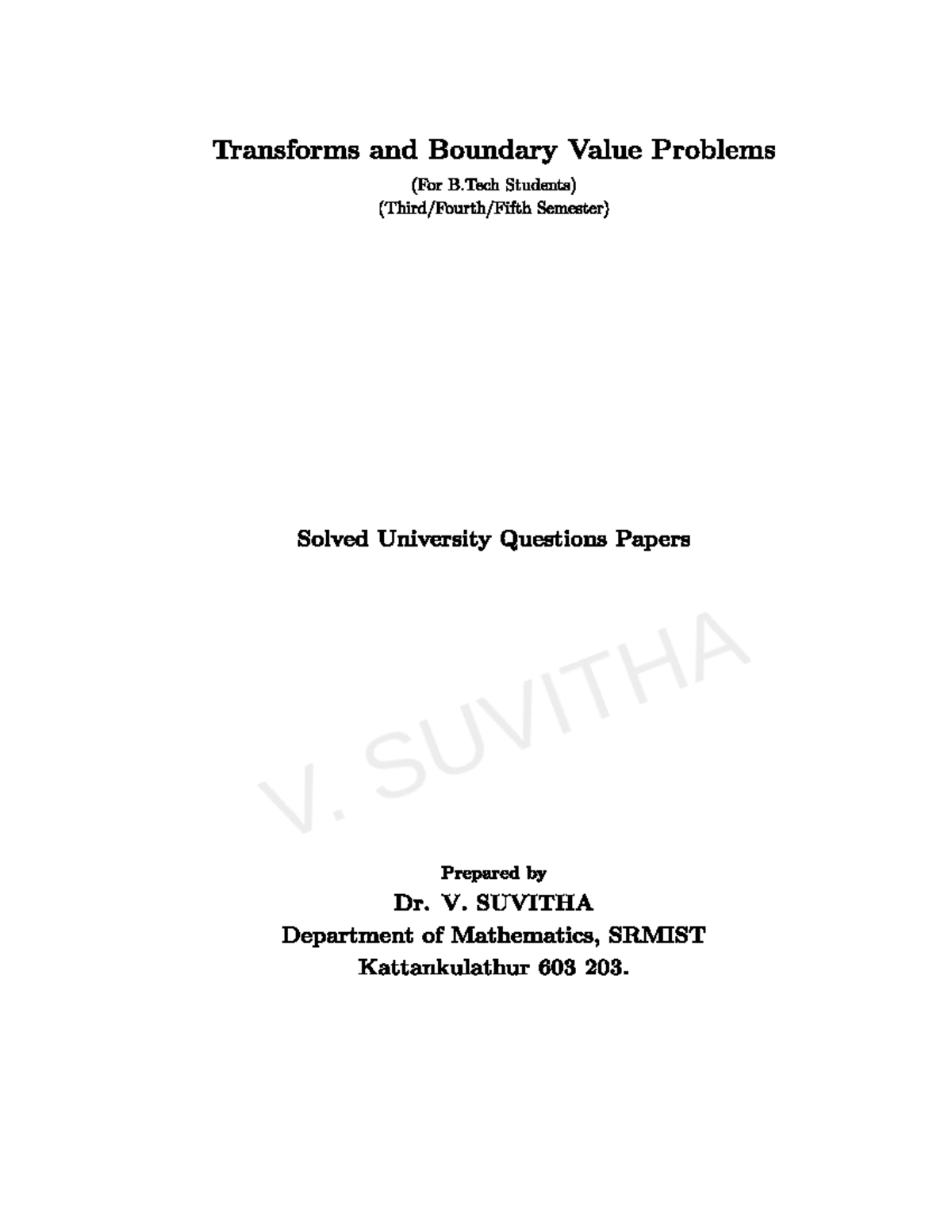 Math PYQ - pyqs - Transforms And Boundary Value Problems - Studocu