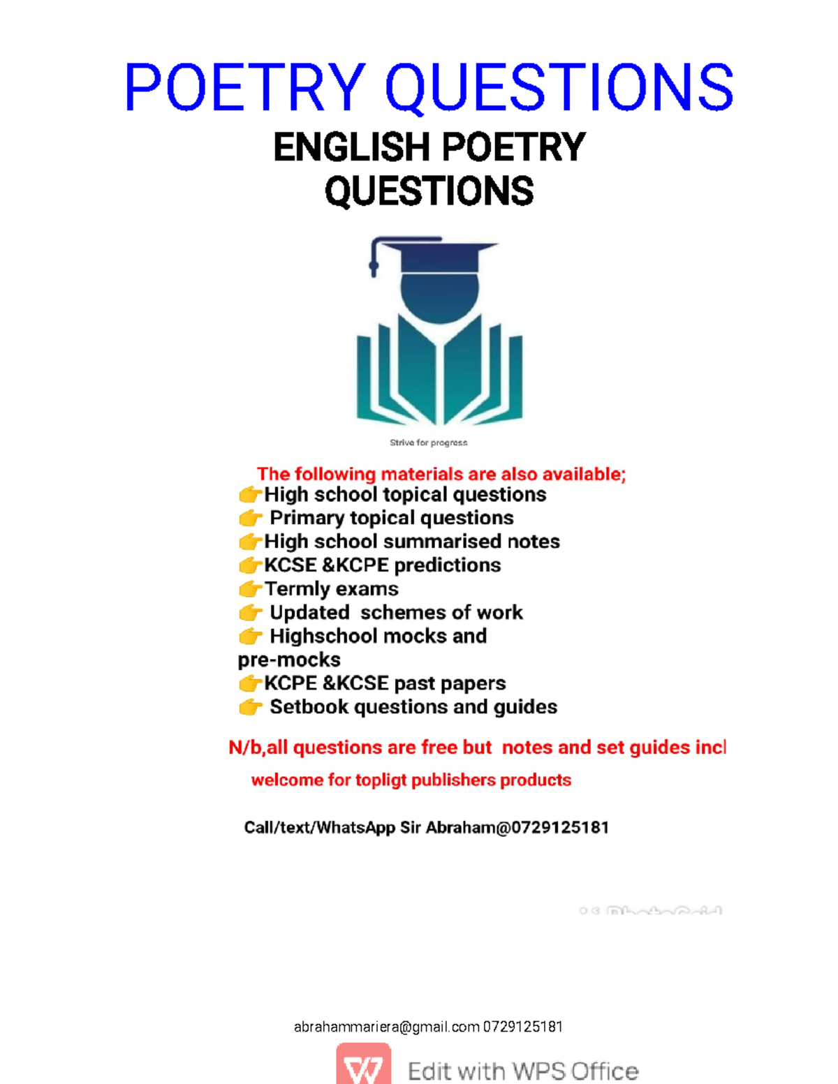 Trending poetry Questions - ENGLISH POETRY QUESTIONS For answers call ...