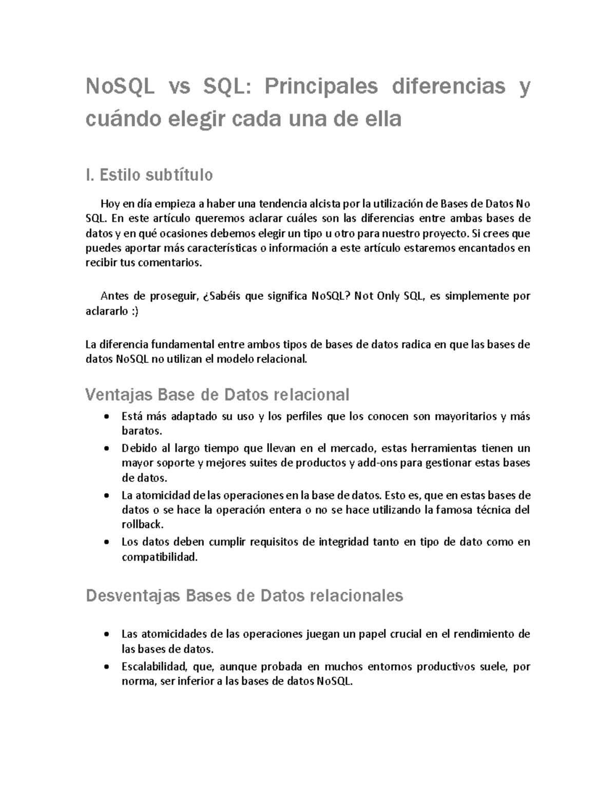 M4-No SQL vs SQL - Principales diferencias y cuándo elegir cada una de ...