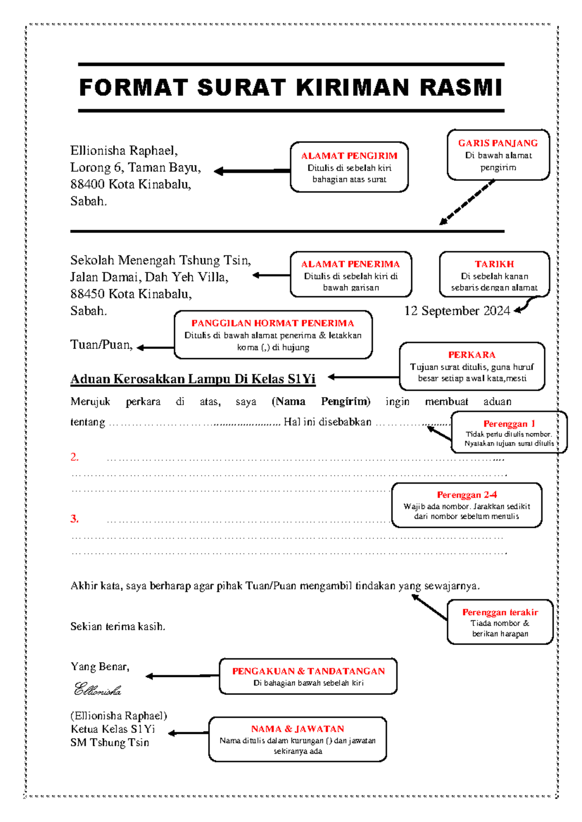 Format Surat Kiriman Rasmi - FORMAT SURAT KIRIMAN RASMI Ellionisha ...