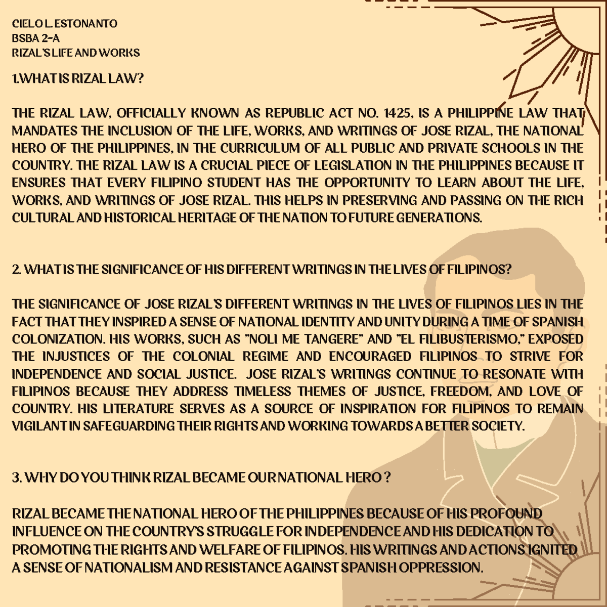 Rizal's Life and Works (assignment) 20230904 152650 0000 - CIELO L ...
