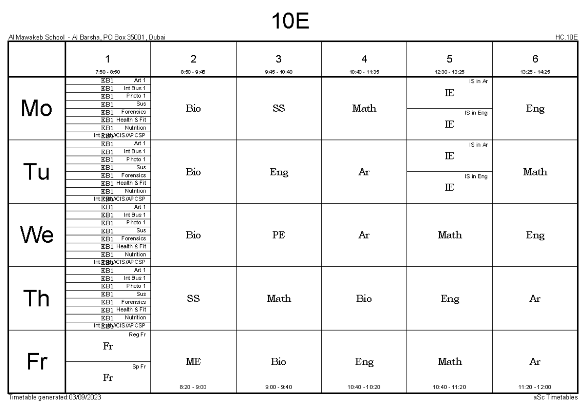 Gr10E 48 - Al Mawakeb School - Al Barsha, PO Box 35001, Dubai HC ...