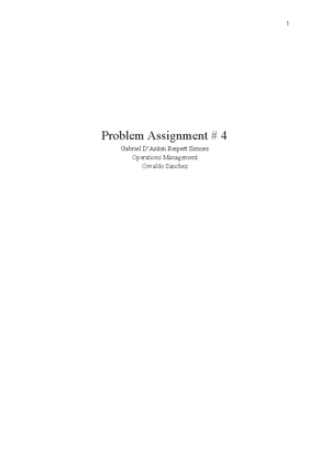 Problem Assignment 2 - The exponential smoothing method - 1 Problem Assignment # 2 Gabriel D ...