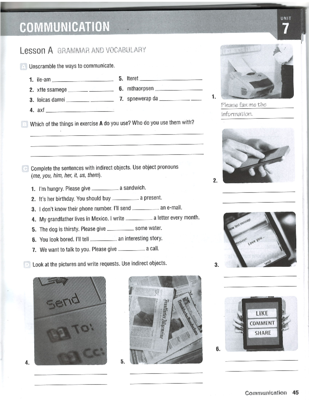 World-english-1-workbook Unidad 7 - COMMUNICATION Lesson A GRAMMAR AND ...