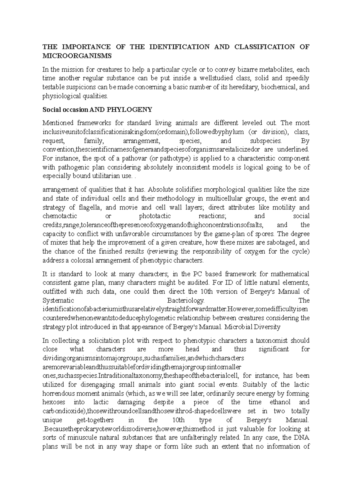 Classification THE IMPORTANCE OF THE IDENTIFICATION AND classification-the-importance-of-the-identification-and